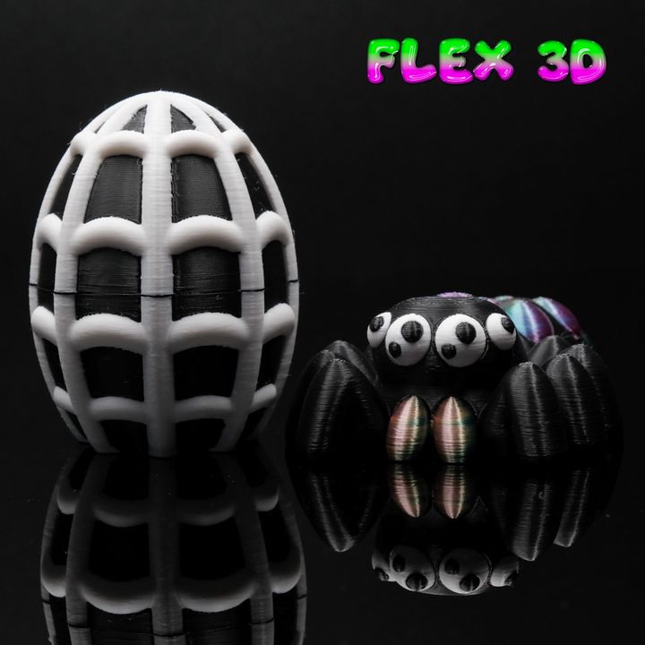 3D Printable Flex 3D Spooder Chunky and Web Egg by Flex 3D